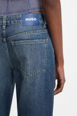 Hugo Loose-fit Jeans In Rigid Denim