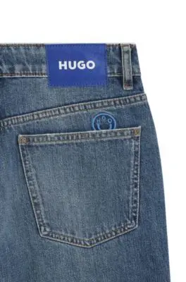 Hugo Loose-fit Jeans In Rigid Denim