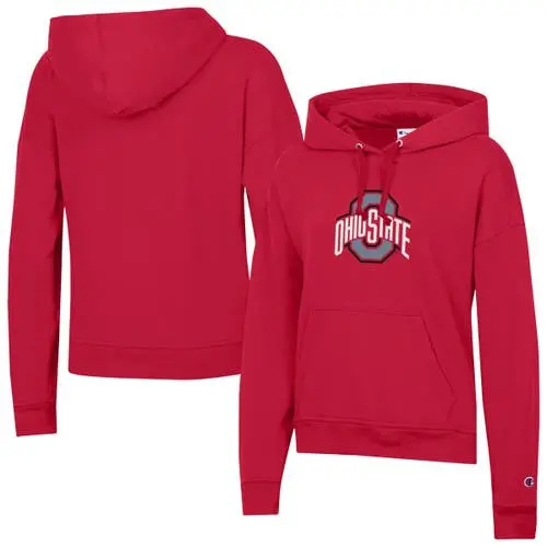 Champion Ohio State Buckeyes Powerblend Fleece Pullover Hoodie - Scarlet