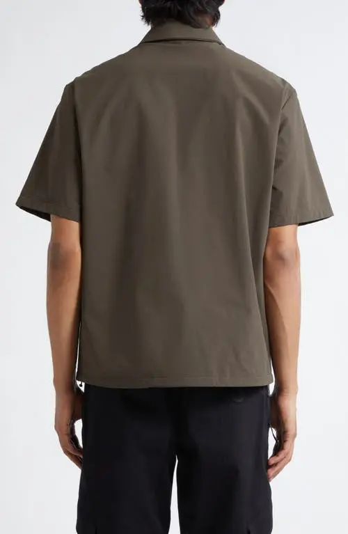 Moncler Logo Patch Quarter Zip Polo - Peat