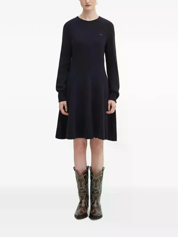 Lacoste Long-sleeved Logo Mini Dress - Blue