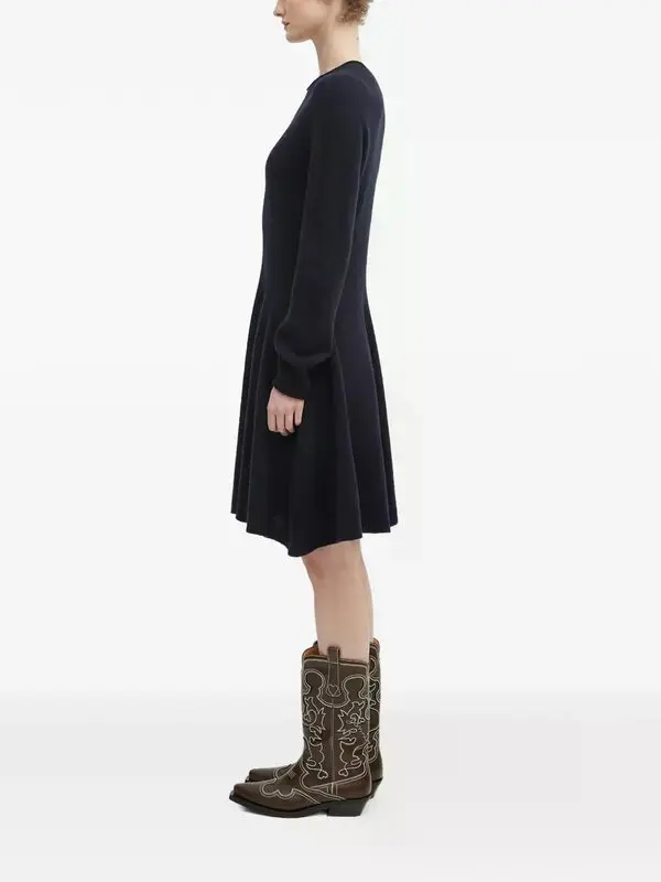 Lacoste Long-sleeved Logo Mini Dress - Blue