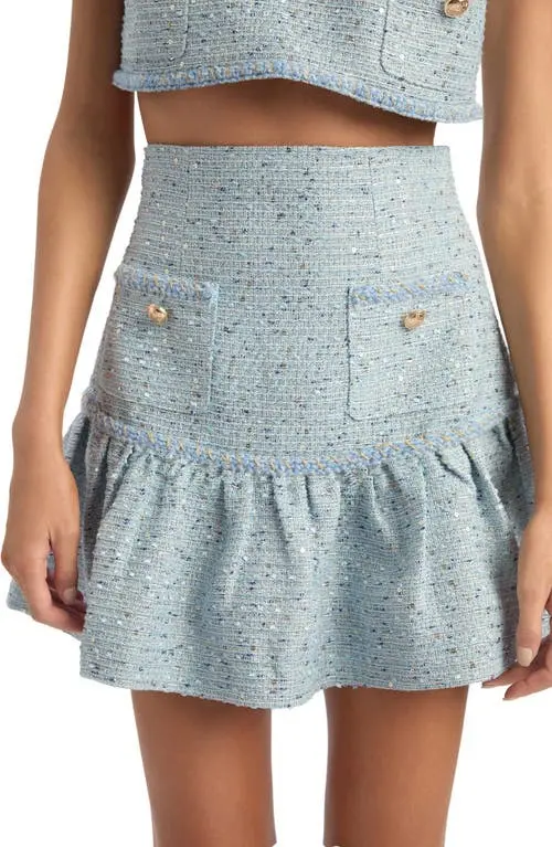 Bardot Elina Sequin Bouclé Miniskirt