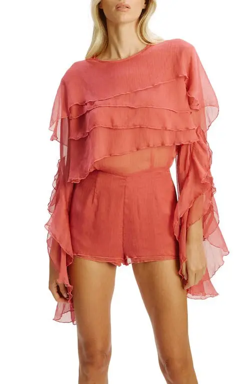 Bardot Carson Ruffle Chiffon Romper