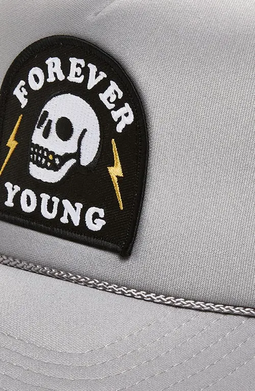LOCAL BEACH Forever Young Patch Trucker Hat - Gray
