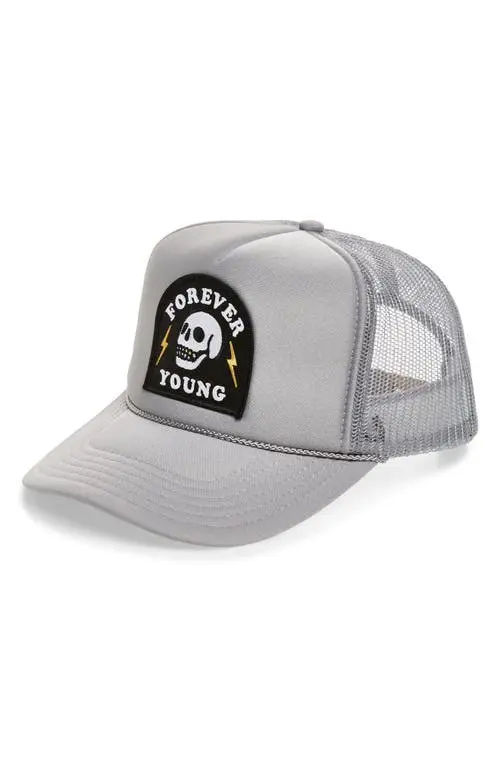 LOCAL BEACH Forever Young Patch Trucker Hat - Gray