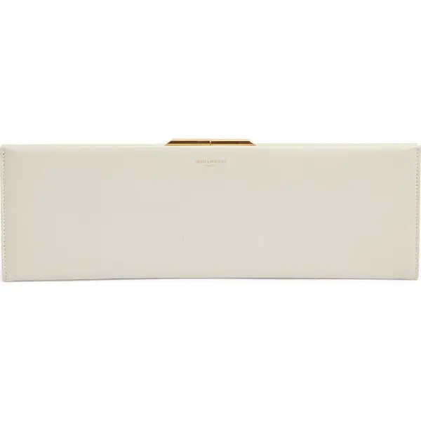 Saint Laurent Leather Clutch - Blanc Vintage
