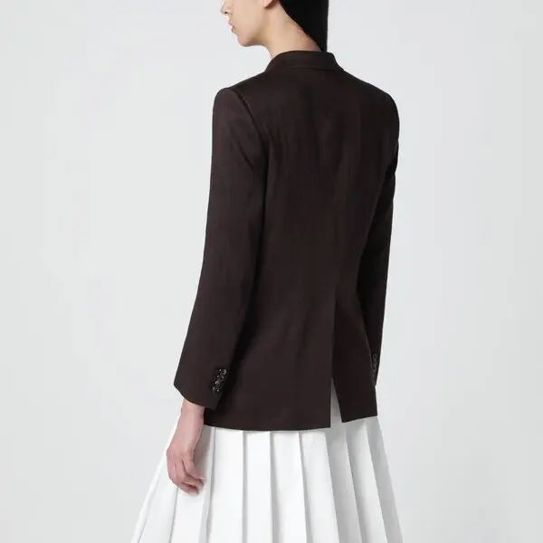Tagliatore Linen-blend Double-breasted Jacket - Brown