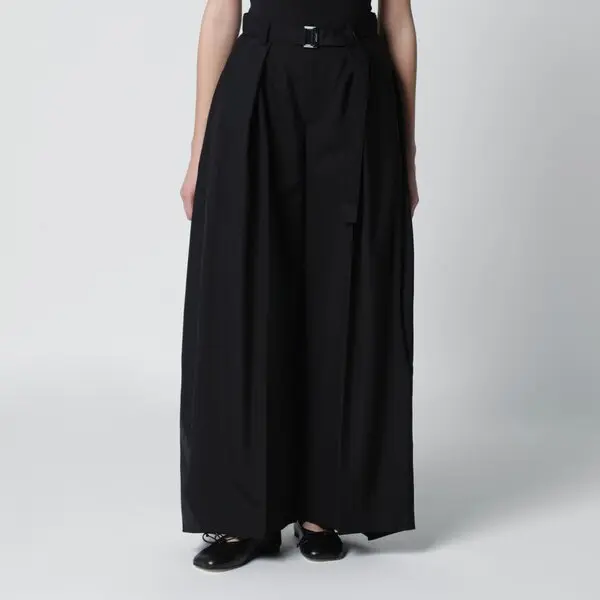 Sacai Wide Leg Wool Blend Trousers