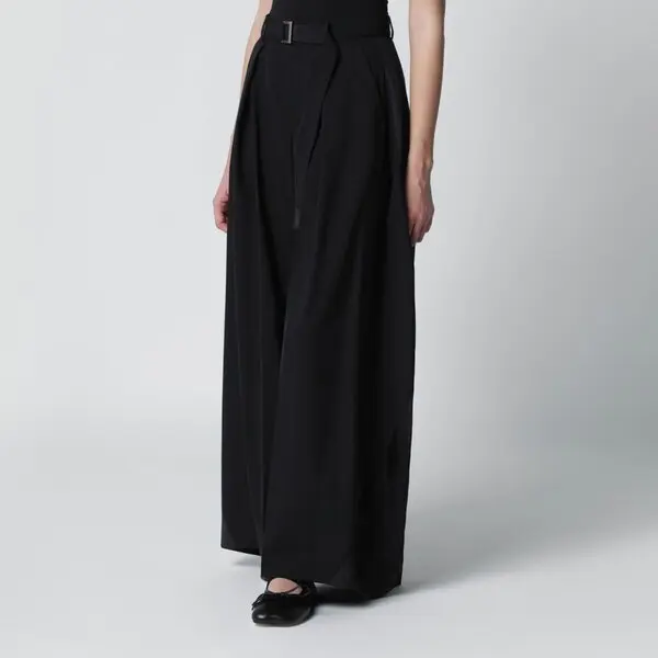 Sacai Wide Leg Wool Blend Trousers