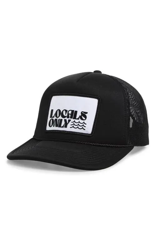 LOCAL BEACH Locals Only Ii Patch Trucker Hat - Black