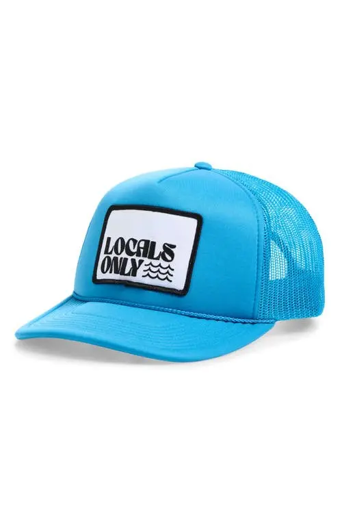 LOCAL BEACH Locals Only Ii Patch Trucker Hat - Neon Blue