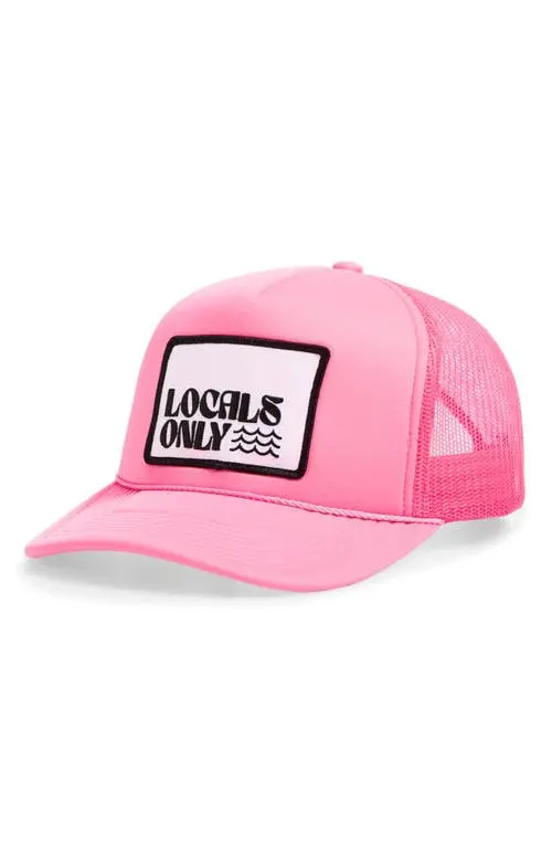 LOCAL BEACH Locals Only Ii Patch Trucker Hat - Neon Pink