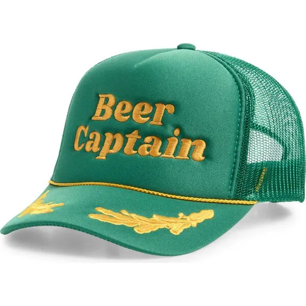 LOCAL BEACH Beer Captain Trucker Hat - Kelly/gold