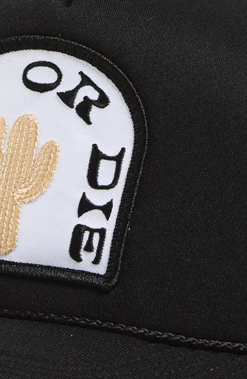 LOCAL BEACH Ride Or Die Patch Trucker Hat - Black