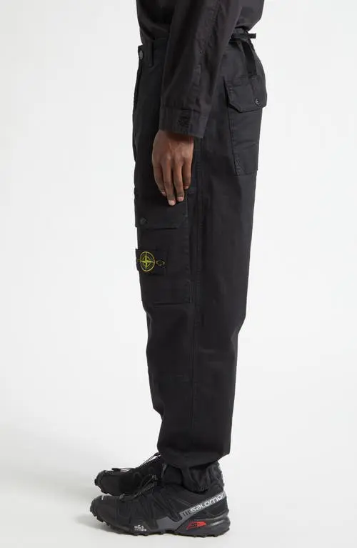Stone Island Stretch Cotton Joggers - Black