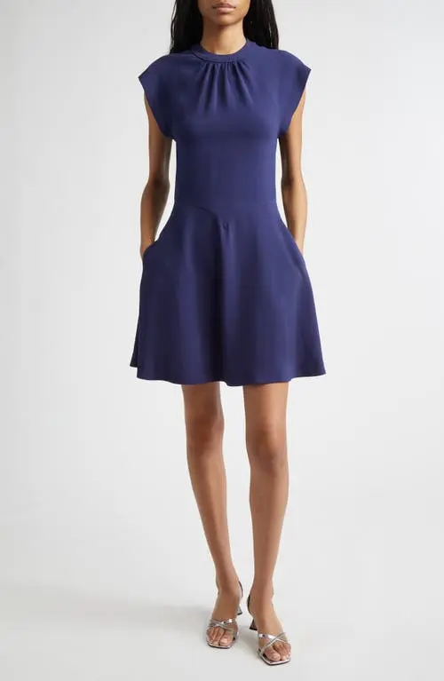 Stella McCartney Gathered Cap-sleeve Dress - Indigo