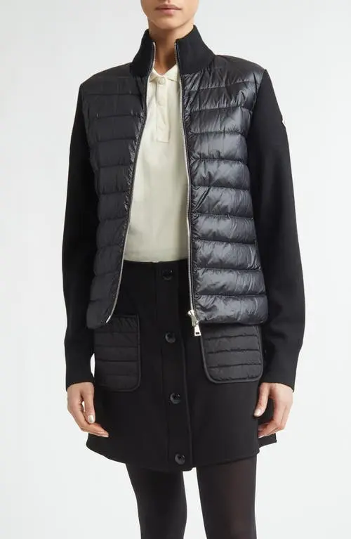 Moncler Wool Knit & Down Cardigan