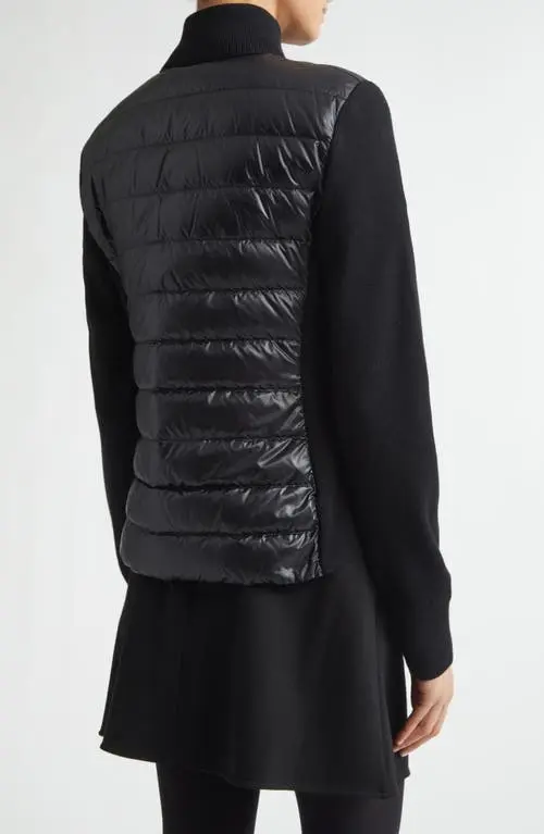 Moncler Wool Knit & Down Cardigan