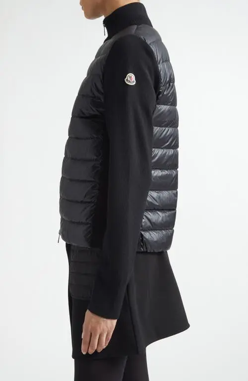 Moncler Wool Knit & Down Cardigan