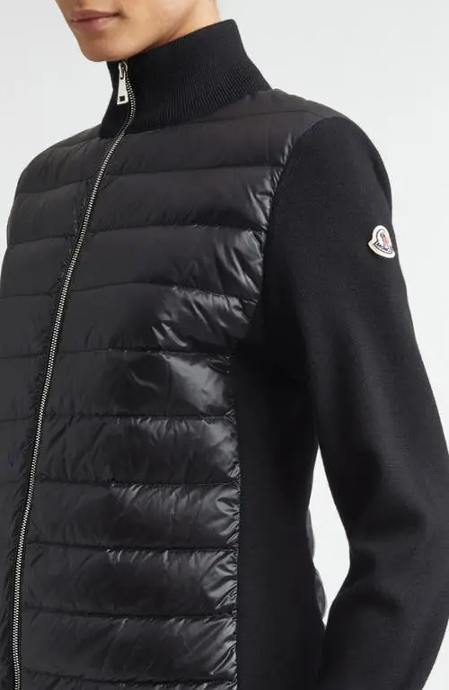 Moncler Wool Knit & Down Cardigan