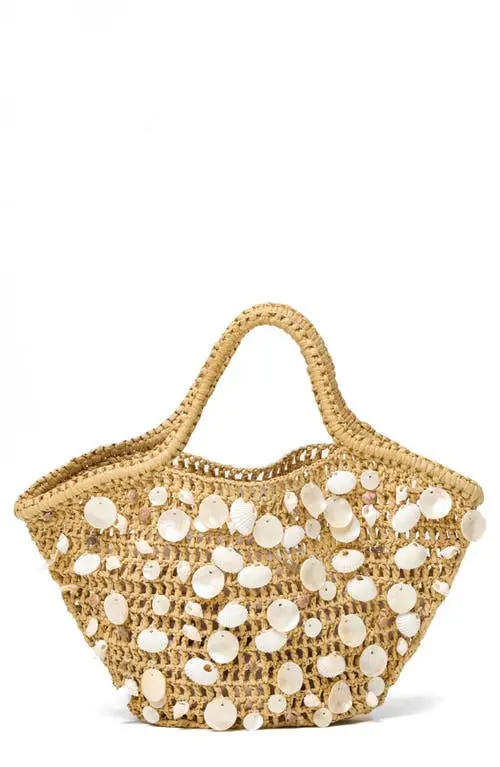 L*Space Alba Crochet Raffia Tote