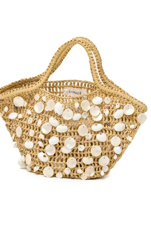 L*Space Alba Crochet Raffia Tote