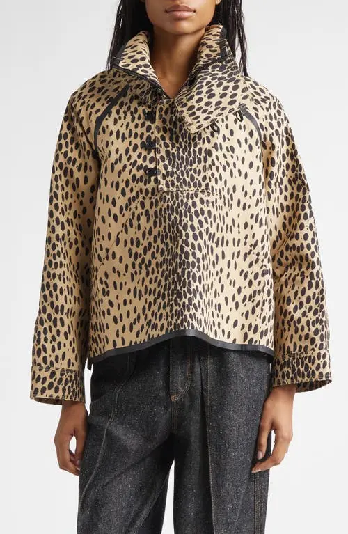 NACKIYE Fisherman Cotton Pullover Jacket - Leopard