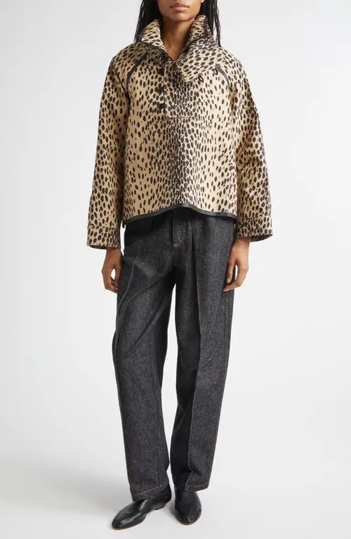 NACKIYE Fisherman Cotton Pullover Jacket - Leopard