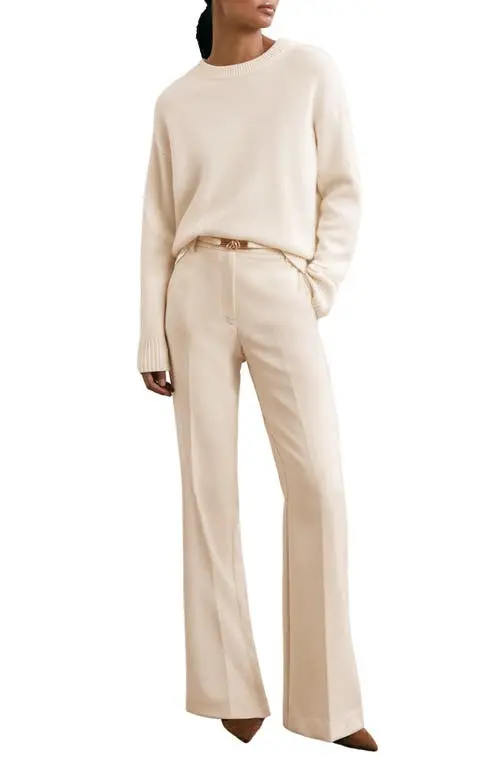 REISS Leona Belted Flare Hem Trousers