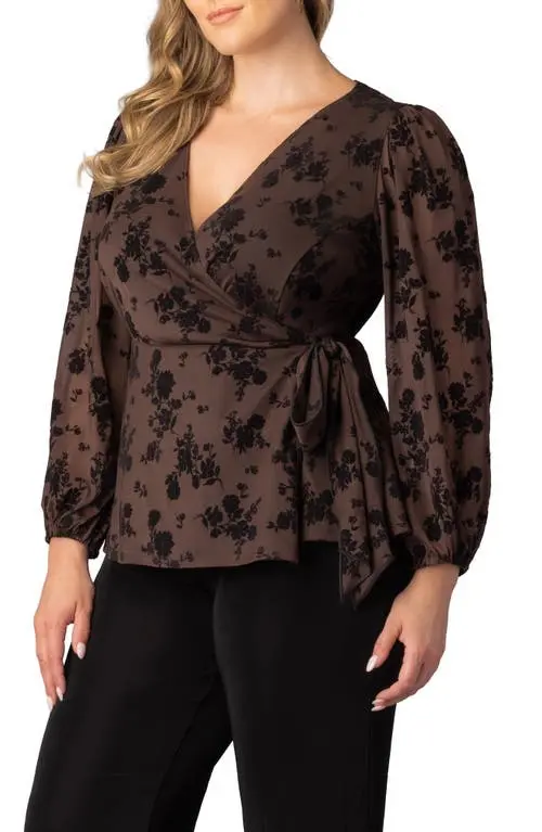 KIYONNA Alissa Print Wrap Top