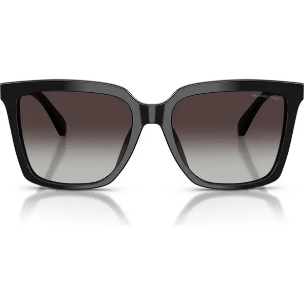Michael Kors 53mm Gradient Square Sunglasses - Black/light Grey Gradient