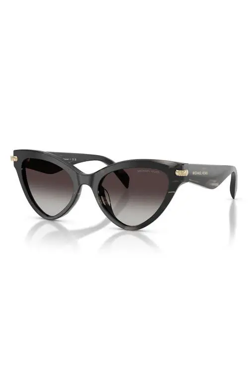 Michael Kors 52mm Gradient Cat-eye Sunglasses - Black Horn/light Grey