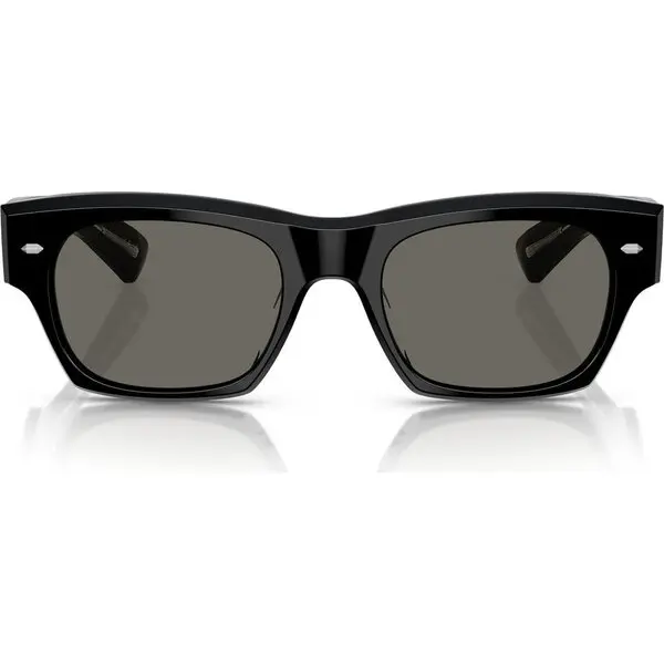 Oliver Spencer Kasdan Rectangular Sunglasses - Black/carbon Grey
