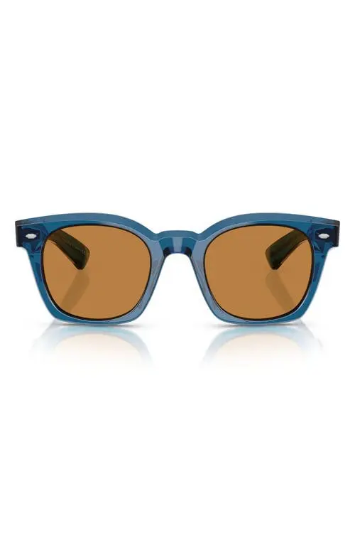 Oliver Spencer Mermeaux Rectangular Sunglasses - Tetsukon Blue/cognac