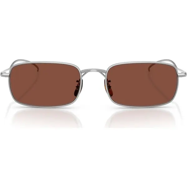 Oliver Spencer Tk-14 53mm Rectangular Sunglasses - Silver/burgundy