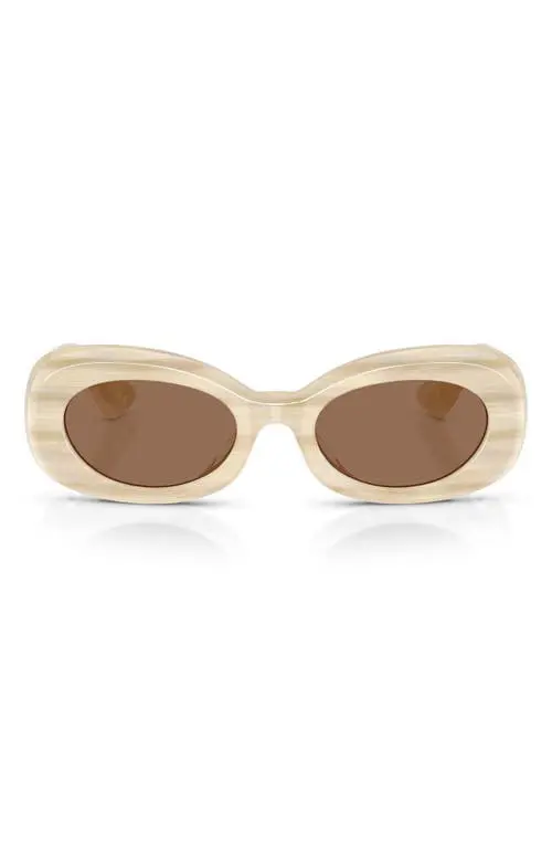 Oliver Spencer X Khaite Oval Sunglasses - Beige Silk/brown