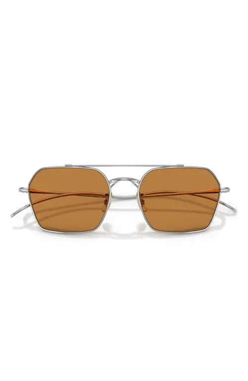 Oliver Spencer Tk-14 53mm Geometric Sunglasses - Silver/cognac