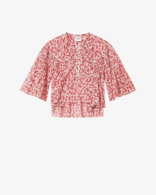 MARANT ETOILE Veelia Cloud Print Top - Red