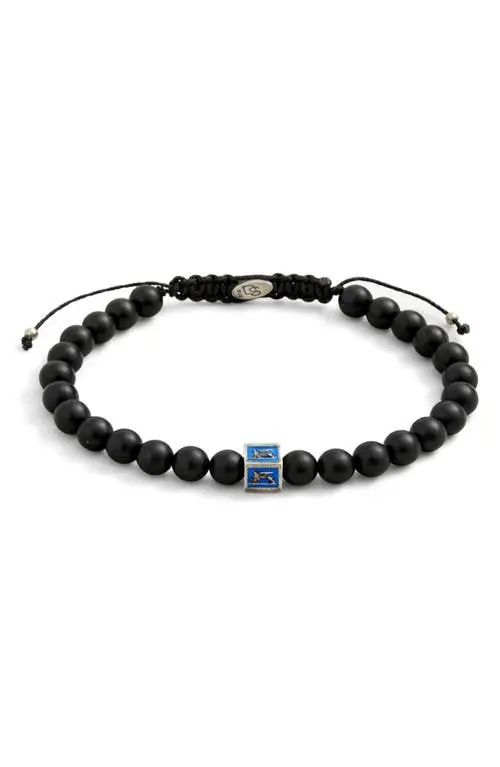DEGS & SAL Venetian Lion Beaded Slider Bracelet - Royal Blue/black