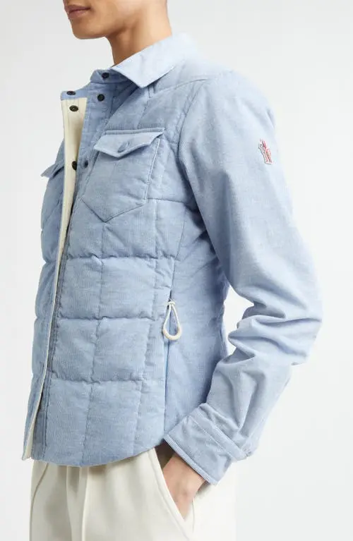 Moncler Nangy Quilted Down Shirt Jacket - Light Blue