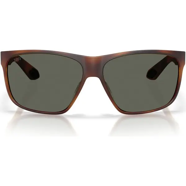 COSTA DEL MAR Trades 60mm Polarized Square Sunglasses - Matte Tortoise/gray 580g