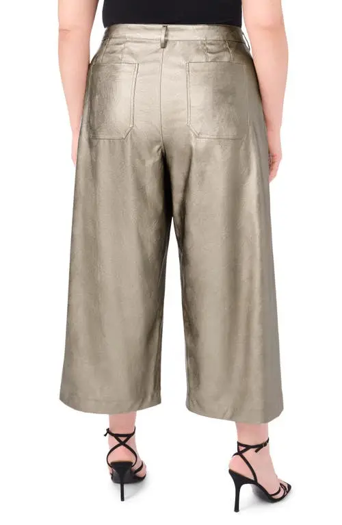 Vince Camuto Metallic Faux Leather Cropped Pants