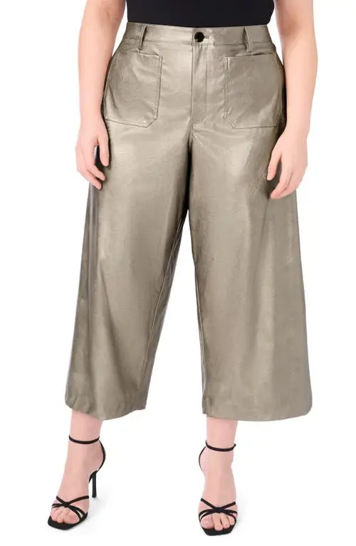 Vince Camuto Metallic Faux Leather Cropped Pants