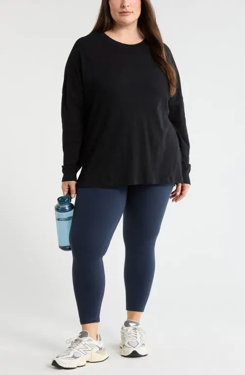 Zella Ease Up Rib Oversize T-shirt - Black
