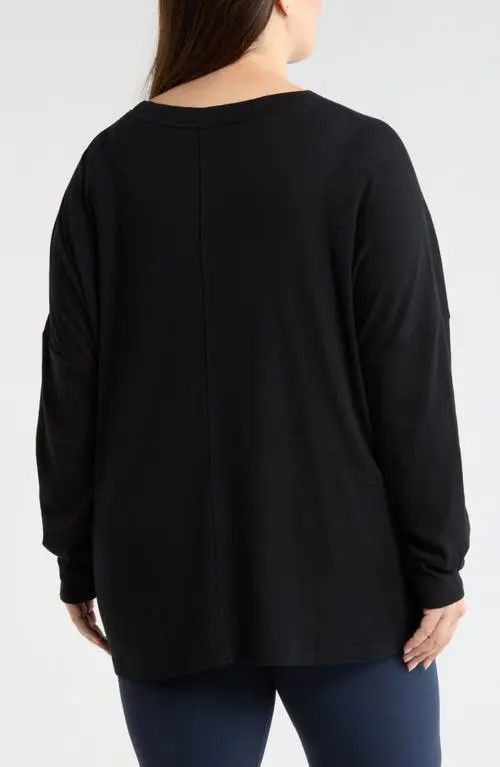 Zella Ease Up Rib Oversize T-shirt - Black