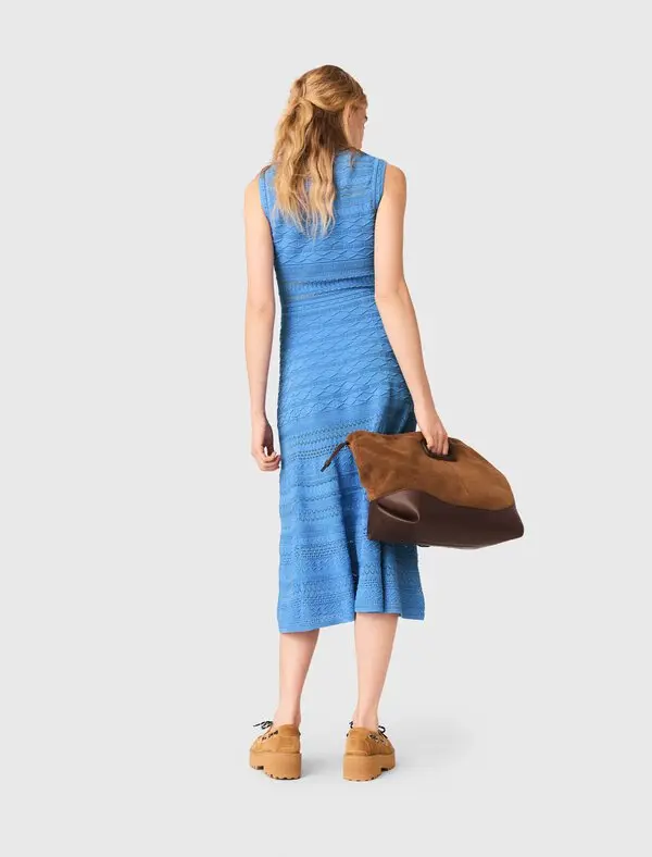 Maje Pointelle Knit Maxi Dress