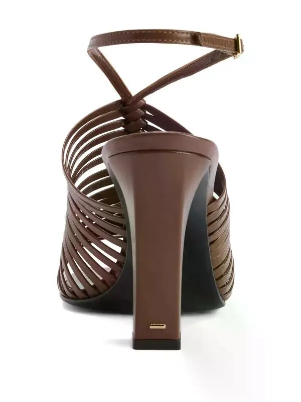 GIUSEPPE ZANOTTI Jane Braided Square-toe Heeled Sandals - Brown
