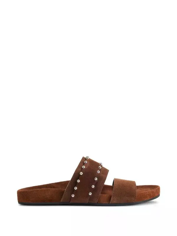 GIUSEPPE ZANOTTI Ryan Stud-embellished Double-banded Sandals - Brown