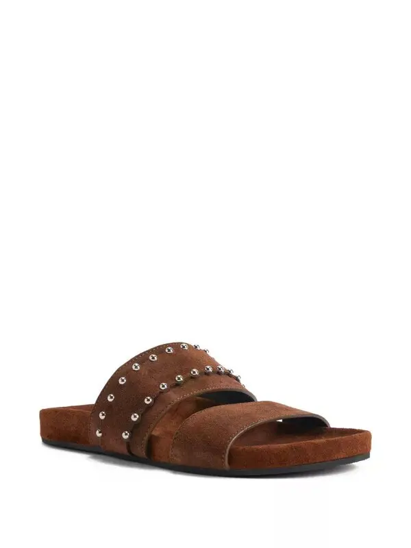GIUSEPPE ZANOTTI Ryan Stud-embellished Double-banded Sandals - Brown